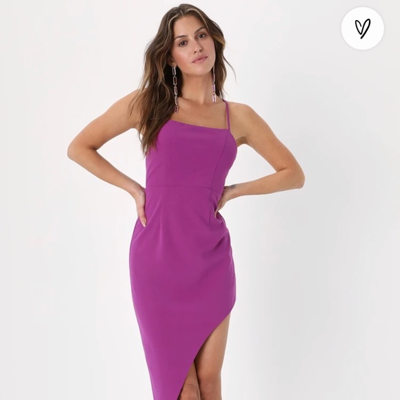Lulus | Dresses | Pretty Flirtatious Purple Backless Midi | Poshmark